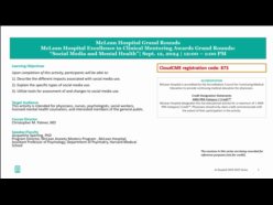 Grand Rounds 9-12-24 "McLean Hospital Excellence in Clinical Mentoring ...